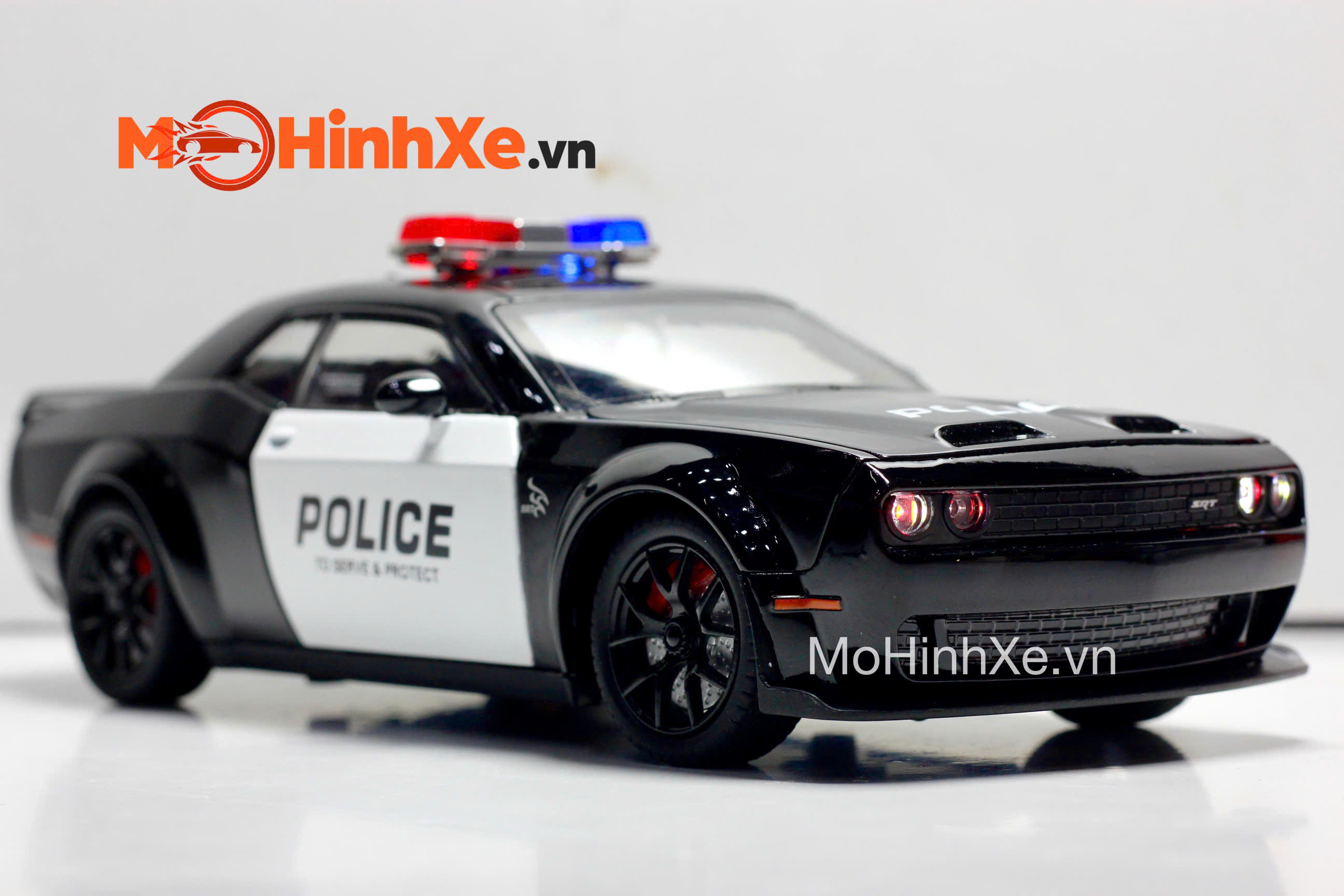 Mô hình xe Dodge Challenger SRT Hellcat Police 1:24 CheZhi | MoHinhXe.vn
